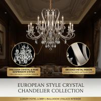 China Staircase Crystal Ribbon Pendant Light Custom European Chandelier LED Brushed Hanging 220V-240V 100W-300W for sale