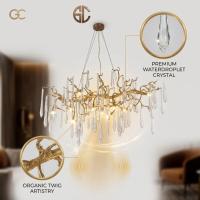China Custom Alabaster Chandelier Natural Stone Pendant Light Sculptural Warm Suitable For Luxury Villa Dining Bedroom for sale