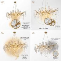 China Grand Foyer Cascade Crystal Chandelier Multi Tier Ceiling Fixture Stunning For High Ceiling Atrium Hotel Entrance for sale