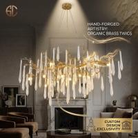 China Grand Foyer Cascade Crystal Chandelier Multi Tier Ceiling Fixture Stunning For High Ceiling Atrium Hotel Entrance for sale