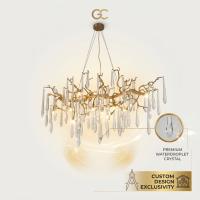 China Custom Crystal Ring Chandelier Circular Ceiling Pendant Light For Luxury Villa Living Room Hotel Lobby for sale
