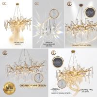 China Custom Crystal Ring Chandelier Circular Ceiling Pendant Light For Luxury Villa Living Room Hotel Lobby for sale