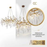 China Custom Crystal Ring Chandelier Circular Ceiling Pendant Light For Luxury Villa Living Room Hotel Lobby for sale