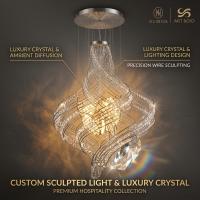 China Artistic Glass Maple Leaf Chandelier Simple Modern Pendant Light For Banquet Hall Villa Project Decor for sale