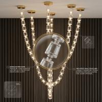 China Non-standard Metal Base Maple Leaf Chandelier 4000K Glass Pendant Light For Cafe Restaurant Exhibition Hall for sale