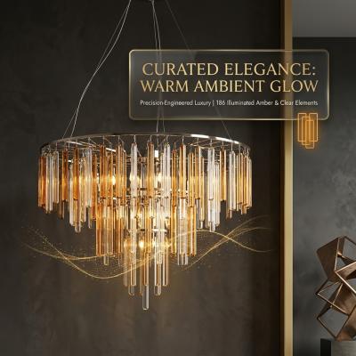 China Custom 40W LED Maple Leaf Chandelier Modern Glass Pendant Light For Luxury Villa Dining Room Decor for sale