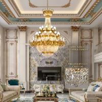 China Extra Large High End Chandelier Copper Malachite E14 Ceiling Mounted Light For Commercial High-end Places for sale