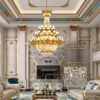China Extra Large High End Chandelier Copper Malachite E14 Ceiling Mounted Light For Commercial High-end Places for sale