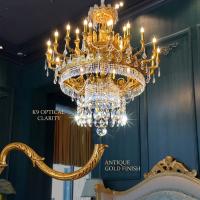 China Elegant Crystal Candle Chandelier LED E14 Pendant Light For Villa Hotel Exhibition Hall for sale