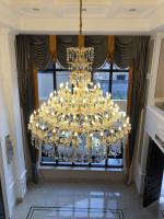China Classic Luxury Crystal Candlestick Chandelier Dazzling LED Lighting for Museums Halls for sale