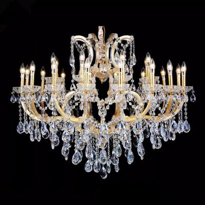 China Custom Luxury Crystal Candlestick Chandelier Gold Frame E14 LED for Museums Historic Buildings for sale
