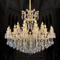 China High End Crystal Candlestick Chandelier Transparent Gold Frame for Luxury Villas Museums for sale