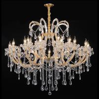 China Transparent Crystal Candlestick Chandelier Gold Metal Frame E14 for Historic Buildings for sale