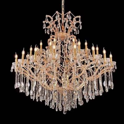 China Custom Size Crystal Candlestick Chandelier Gold Frame LED for Private Yachts Clubs for sale