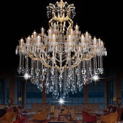 China Personalized Crystal Candlestick Chandelier Custom Gold Frame E14 For Museum Private Yacht for sale