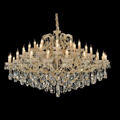 China Rust-proof Crystal Candle Chandelier K9 E14 LED Pendant For Hotel Bedroom Study Room for sale
