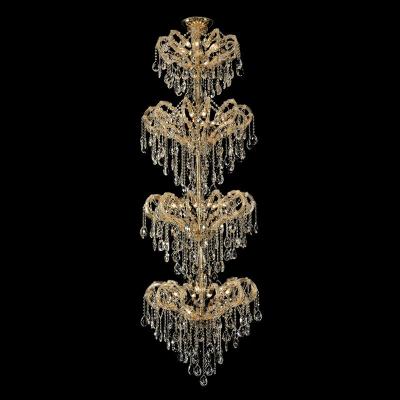China Classic Crystal Candlestick Chandelier Transparent Gold Frame E14 For Museum Exclusive Club for sale