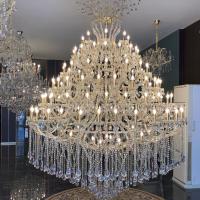 China High Ceiling Extra Large Chandelier 24K Golden Copper Malachite Pendant Light For Dining Room Bedroom for sale