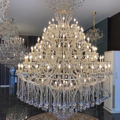 China High Ceiling Extra Large Chandelier 24K Golden Copper Malachite Pendant Light For Dining Room Bedroom for sale