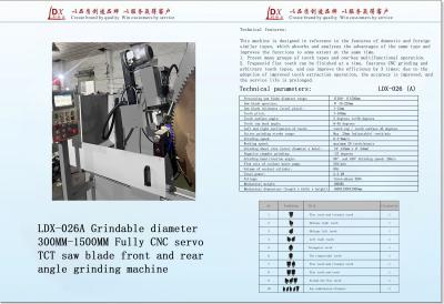 China Grindable Diameter 200MM-1200MM Fully CNC Servo TCT Saw Blade Grinding Machine LDX-026A for sale