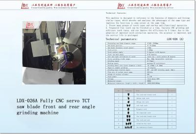 China Ull CNC Servo Feed TCT Saw Blade Grinding Machine With Ladder Teeth LDX-026A for sale