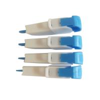 China Gama Ray Sterilization Disposable Stainless Steel Lancets Button Activated Safety for sale