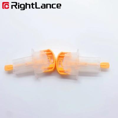 China 33G Medical Blood Lancets Sterile Disposable Finger Pricker Button Activated OEM for sale