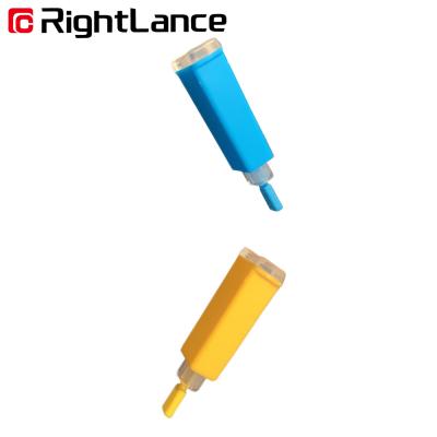 China 1oz Yellow Blue Stainless Steel Blood Lancet Test Strips Lancets 28 Gauge for sale