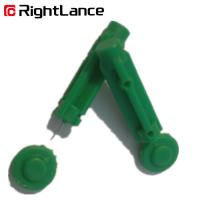 China 28G 0.37mm Green Sterile Blood Lancet For Glucose Monitoring Twist Cap for sale