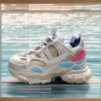 China MD Outsole Custom Women's Sneakers Breathable Thick Sole Casual Shoes for sale