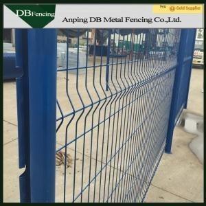 China Blue Color Curved Wire Mesh Fence Panels For Roads And Industrial Sites for sale