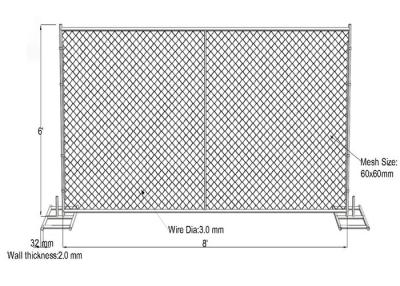 China Hot Dipped Galvanized Temporary Chain Link Fence , Chain Link Construction Fence for sale