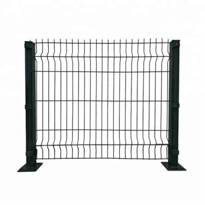 China 3d Galvanized Welded Boundary Wall Wire Mesh Fence Panel With Gate In Green for sale