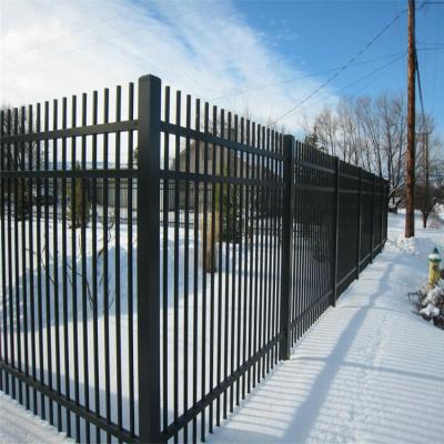 China Galvanized & Powder Coating Tube Steel Fencing , Metal Picket Fence With Spear Top for sale