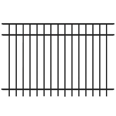 China Powder Coated Flat Top Steel Picket Fence For Pool And School Child Safety for sale