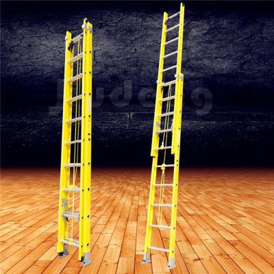 China 6063 T5 300 Pound 16 Foot Fiberglass Extension Ladder for sale