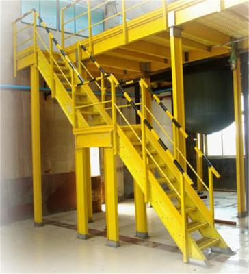 China Pultrusion Fireproof FRP Fiberglass Platform Step Ladder for sale