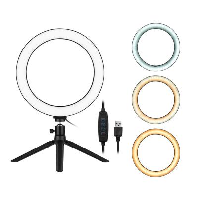 China 10inch selfie ring led light compact stream lighting make up on line teaching desk table type for sale