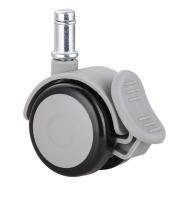 China 3 Inch M10 Threaded Stem TPR Locking Caster Wheels - 50mm Diameter, 40kg Load Capacity for Furniture for sale