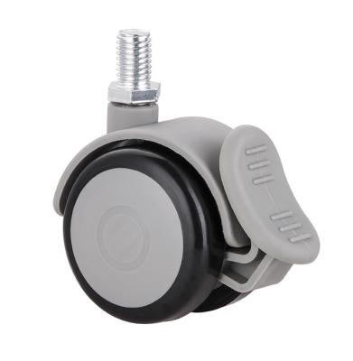 China 3 Inch M10 Threaded Stem TPR Locking Caster Wheels - 50mm Diameter, 40kg Load Capacity for Furniture for sale