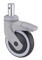 China Dajin Medical Caster Wheels 125mm 5 Inch Threaded Stem with 100kg Load Capacity and M12×25mm Thread for sale