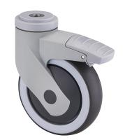 China Dajin Medical Caster Wheels 125mm 5 Inch Threaded Stem with 100kg Load Capacity and M12×25mm Thread for sale