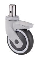 China Dajin Medical Caster Wheels 125mm 5 Inch Threaded Stem with 100kg Load Capacity and M12×25mm Thread for sale