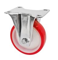 China 5 Inch 125mm Red White PU Industrial Caster Wheels with 80-1000kg Load Capacity and Roller Bearings for sale