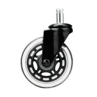 China Dajin 3 Inch 75mm Transparent PU Casters with 11×22mm Solid Stem for Hardwood Floors and Carpets for sale