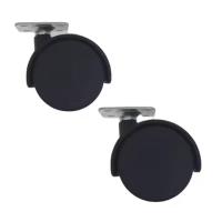 China 50mm Black Nylon Twin Wheel Casters with 30kg Load Capacity and Universal Mounting Options for sale