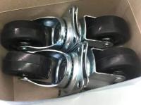 China Black 3 Inch 75mm Rubber Caster Wheels - Light Duty 80-1000kg Load Capacity for Furniture and Equipment for sale