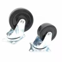China Black 3 Inch 75mm Rubber Caster Wheels - Light Duty 80-1000kg Load Capacity for Furniture and Equipment for sale