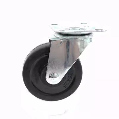 China Black 3 Inch 75mm Rubber Caster Wheels - Light Duty 80-1000kg Load Capacity for Furniture and Equipment for sale