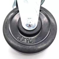 China Black 3 Inch 75mm Rubber Caster Wheels - Light Duty 80-1000kg Load Capacity for Furniture and Equipment for sale